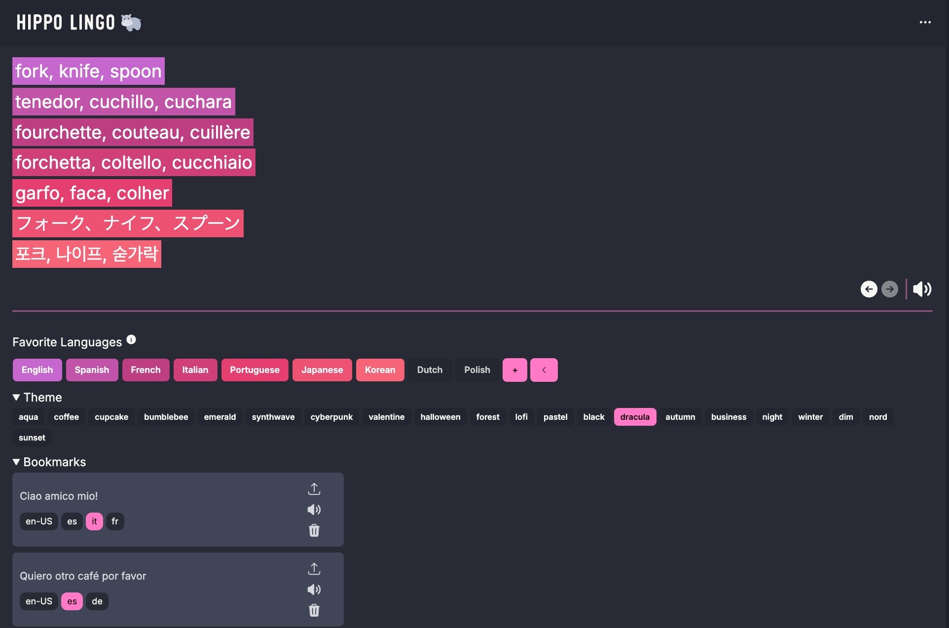 Hippo Lingo - Translate Multiple Languages at Once